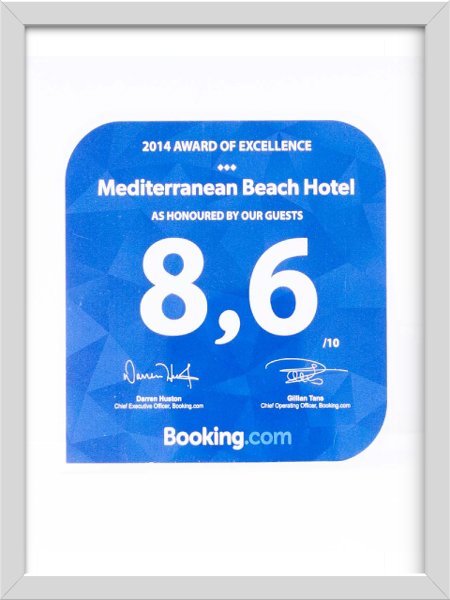BOOKING.COM AWARD OF EXCELLENCE - Mediterranean Beach Hotel